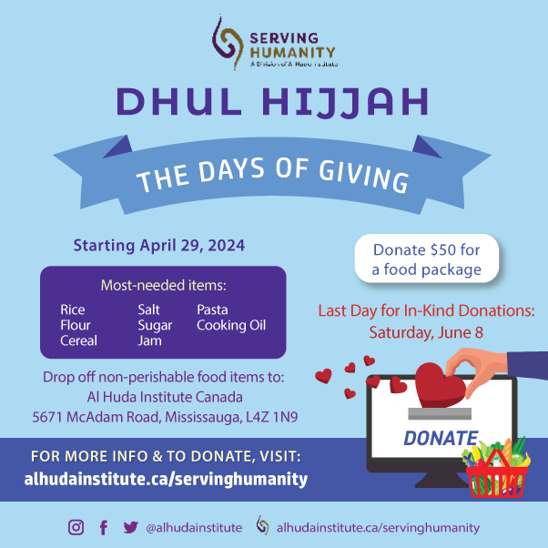 Dhul Hijjah Food Drive 2024 – Al Huda Institute Canada